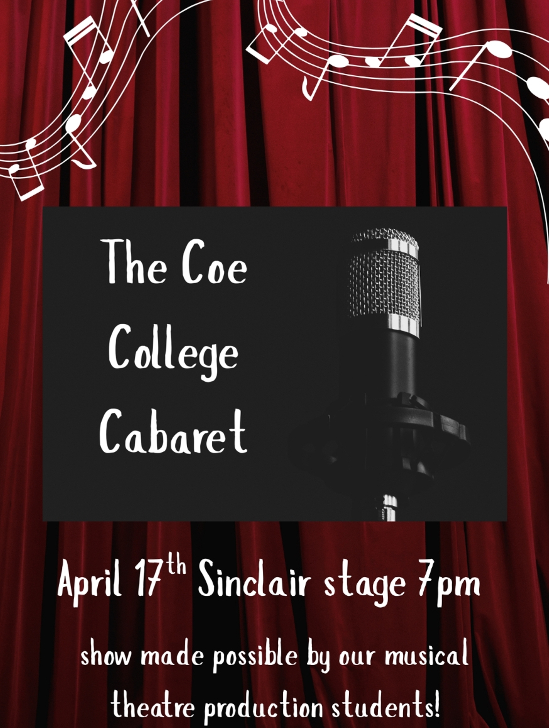 Coe College Cabaret at Coe College - Performances April 17, 2025 - Back ...